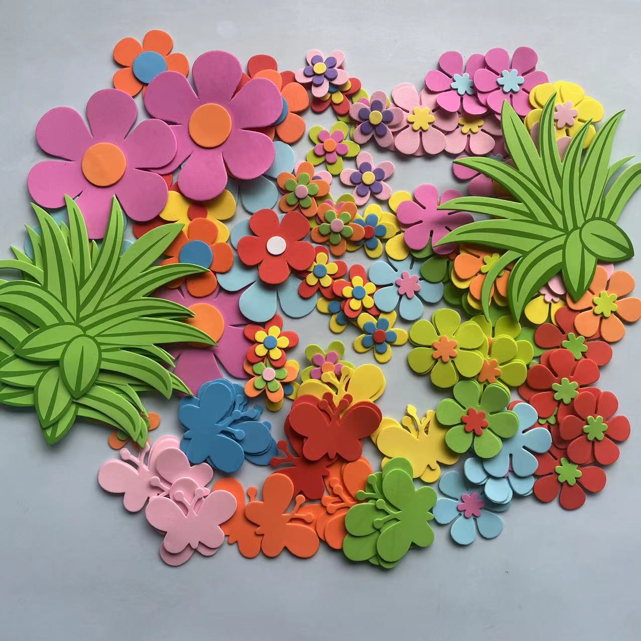 DIY Blackbord culture 3D EVA Foam Wall Stickers big Love tree flower ...