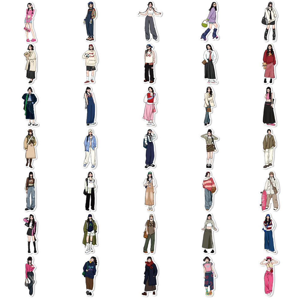 Mollystore Cool Boyfriend Outfits Vinyl Sticker (50pcs/ Pack) | Shopee ...