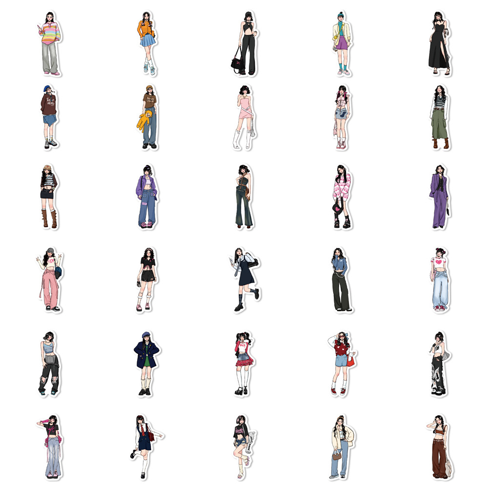 Mollystore Cool Boyfriend Outfits Vinyl Sticker (50pcs/ Pack) | Shopee ...