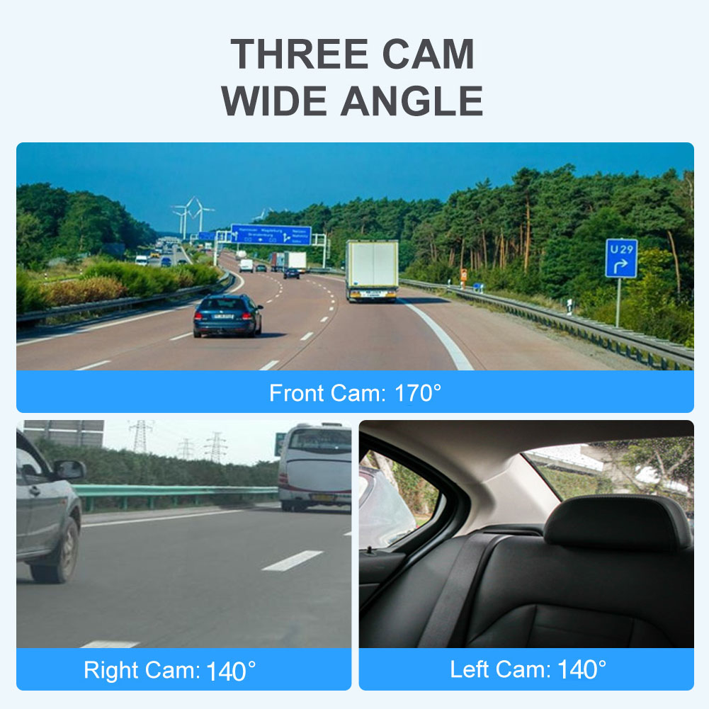 Car Dash Cam 4 Channel Driving Camera FHD 1080P Front Left Right Rear ...