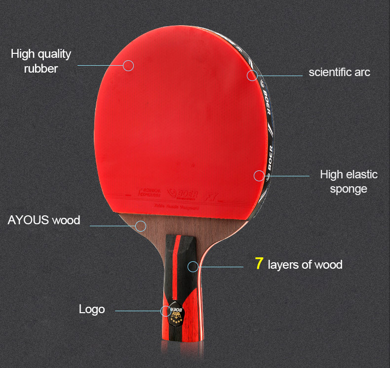 Original Boer Ping Pong Bat Finished Table Tennis Rackets 1-6 Star Ping ...