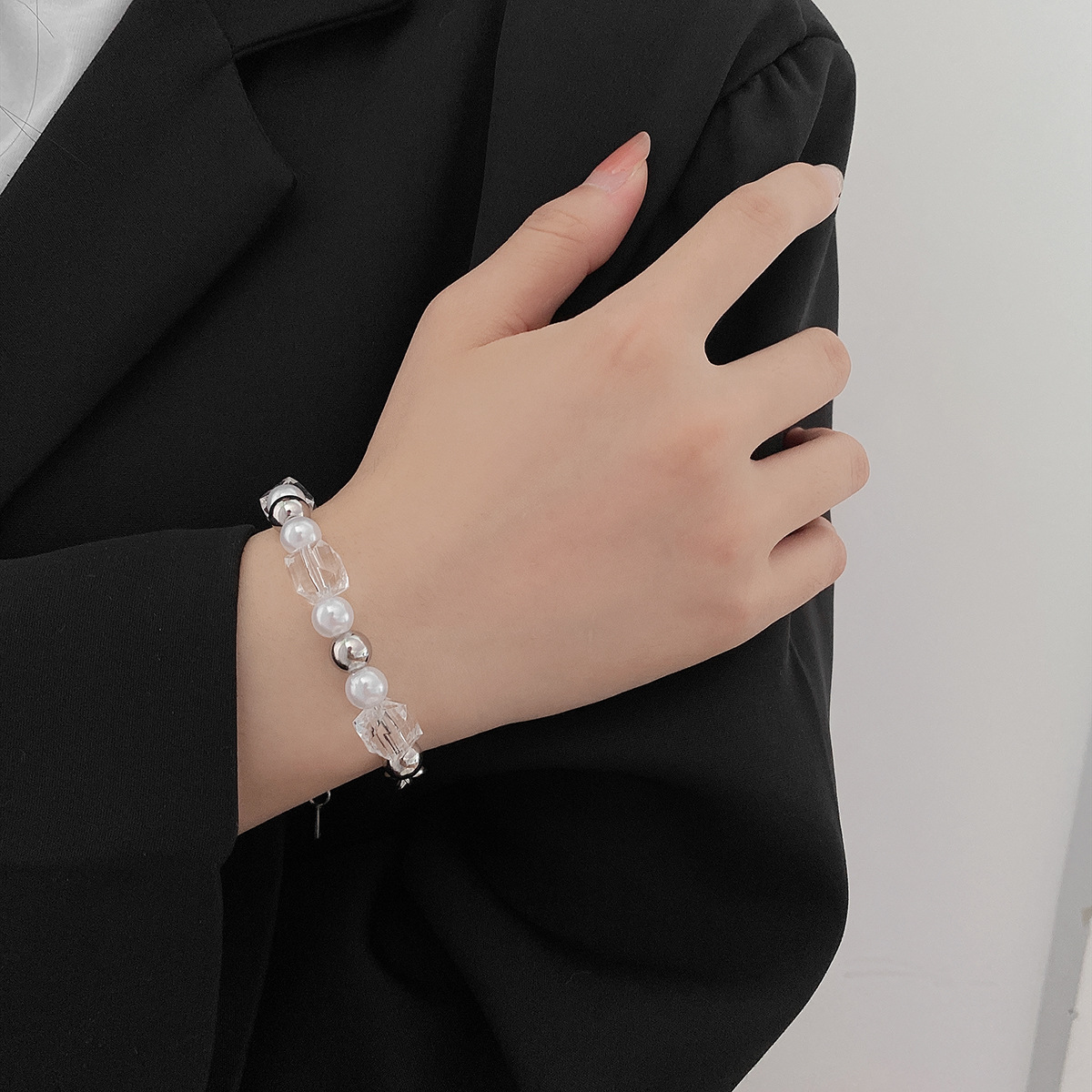 Korean Fashion Simple Silver Bracelet Hip Hop Punk Unisex Jewelry ...