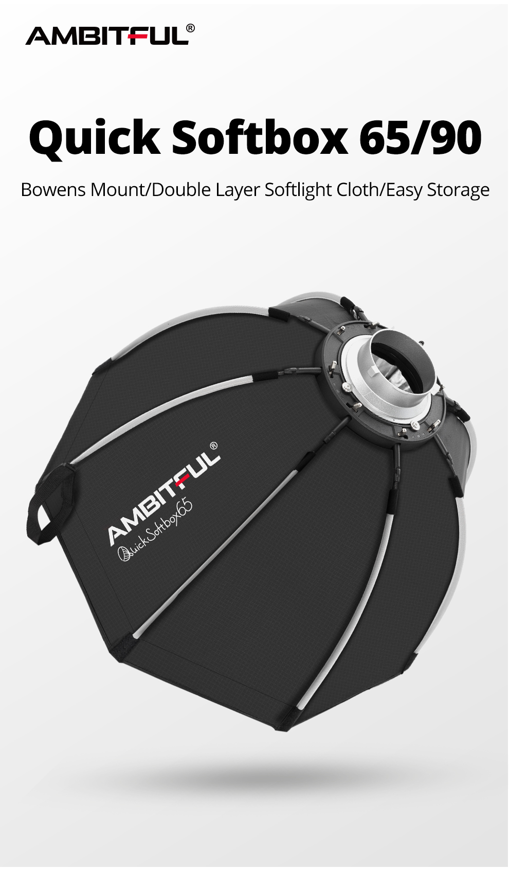 AMBITFUL QS65 65cm QS90 90cm Quickly Release Bowens Mount Octagon ...