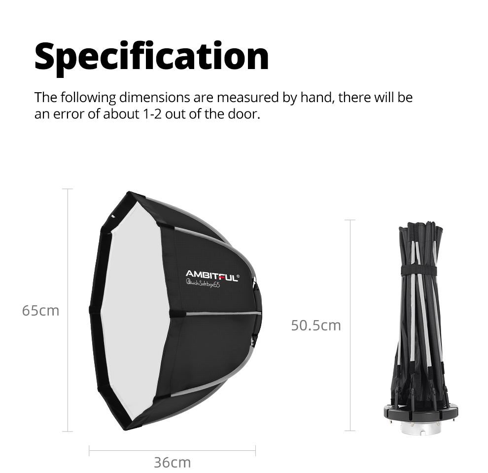 AMBITFUL QS65 65cm QS90 90cm Quickly Release Bowens Mount Octagon ...