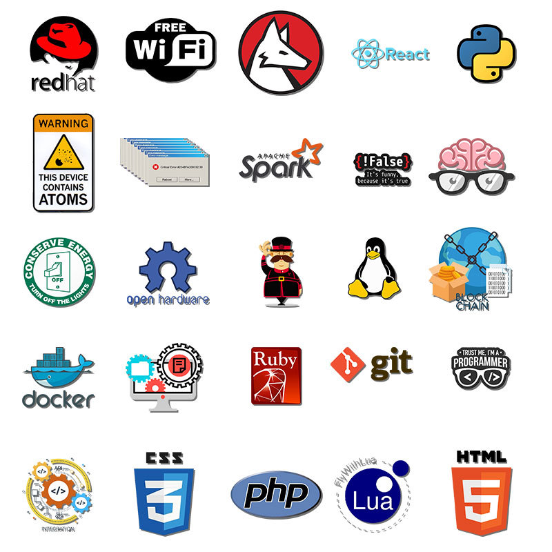 50pcs Laptop Stickers for Program Developer Software Coder Hacker ...