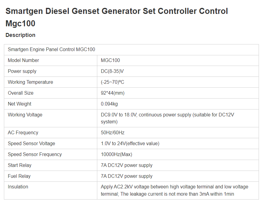 SmartGen MGC100 Generator Group Controller Self-Starting Controller Control Module | Shopee ...