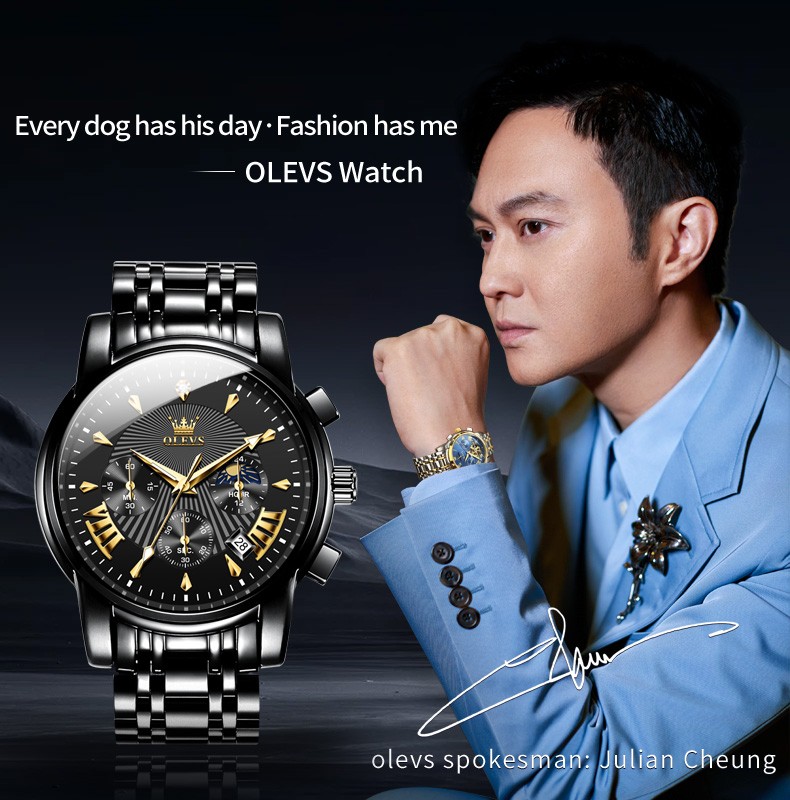 OLEVS Watch For Men Waterproof Original Stainless steel With Box ...