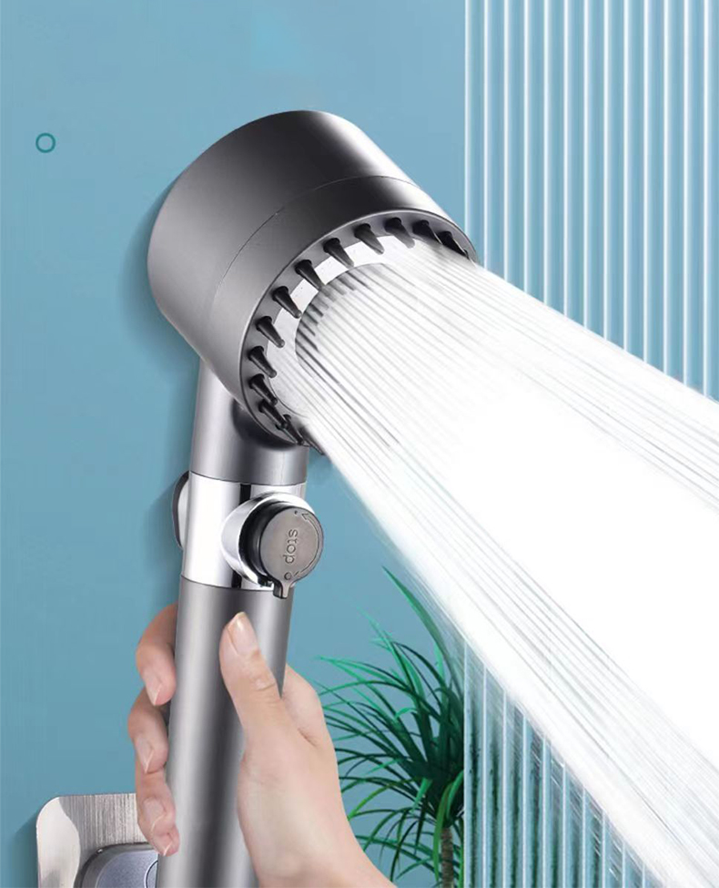 BAOKEMO 3 Modes Shower Head Water Saving Shower One-Key Stop Water ...