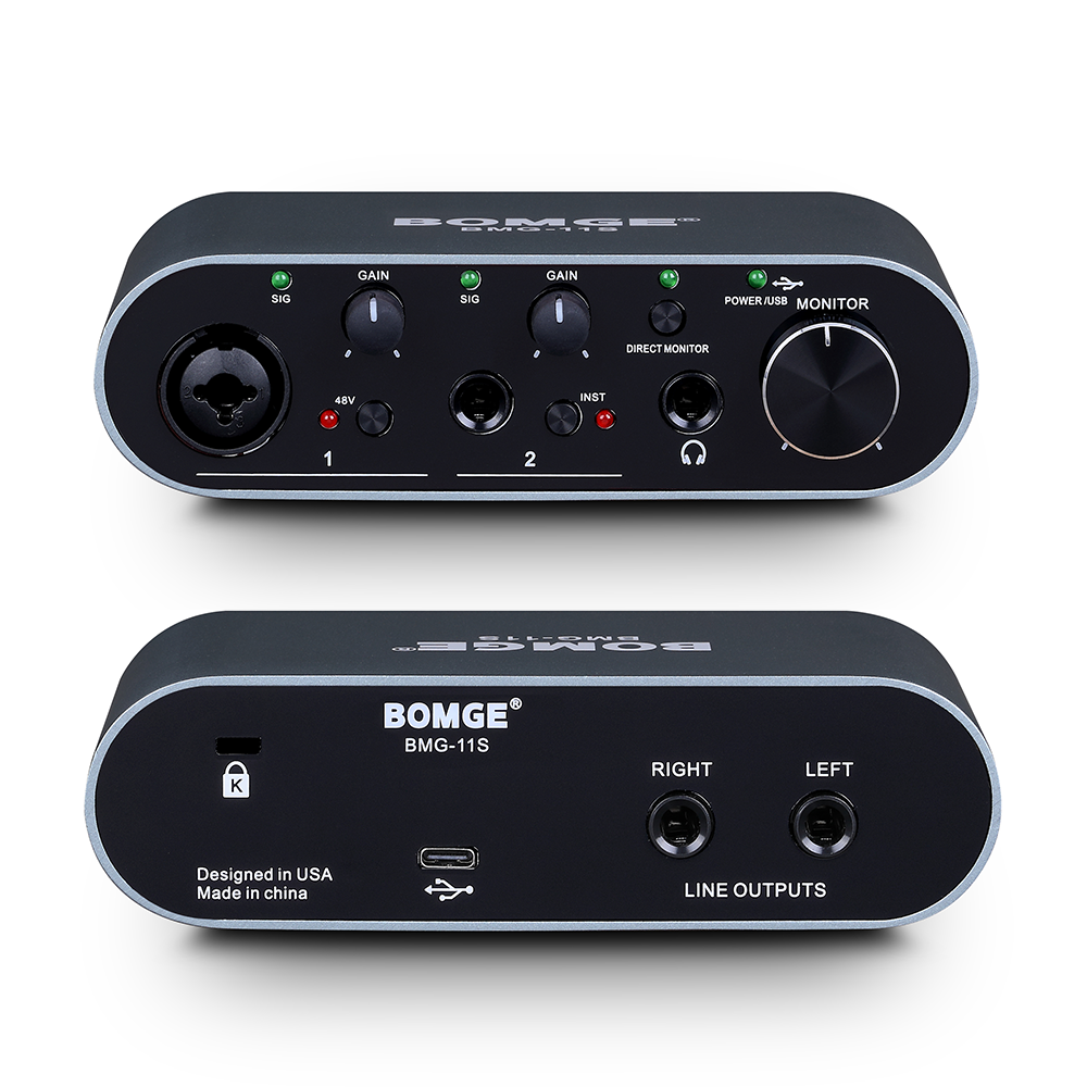 BOMGE BMG11S 3rd Gen USB Audio Interface, for the Guitarist, Vocalist, Podcaster or Producer ...