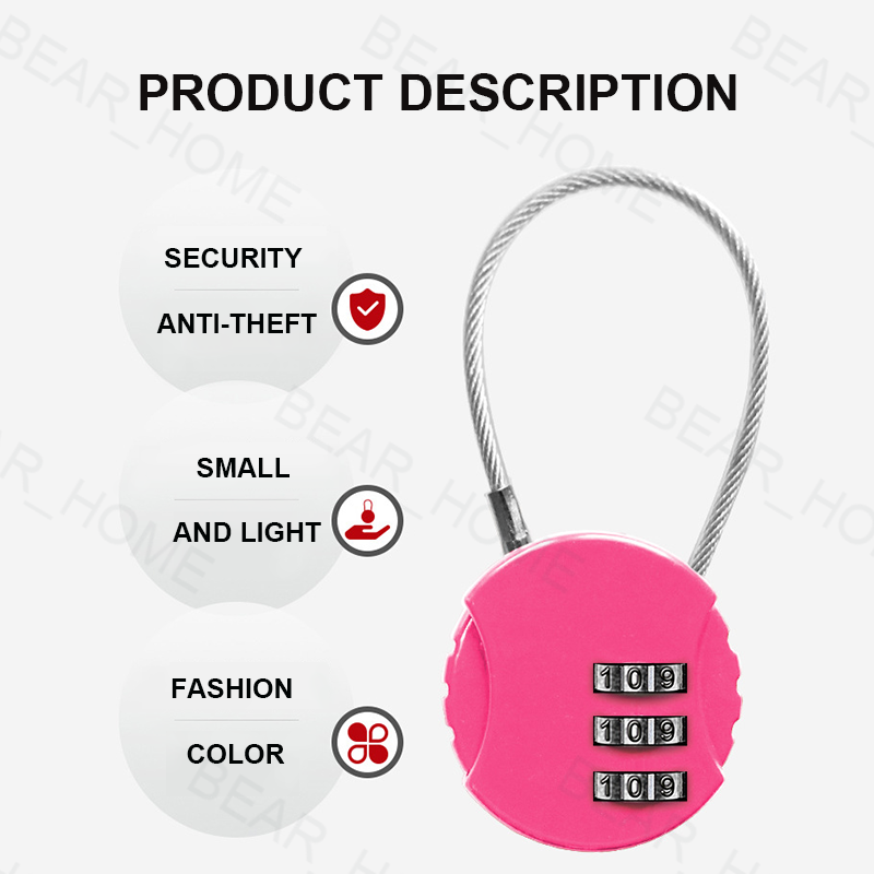 Wire Rope Digit Padlock Travel Smart Combination Lock Suitcase Anti ...