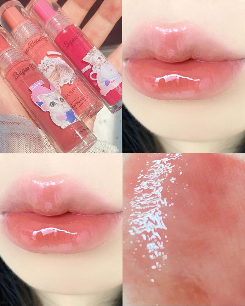 Cappuvini Cute Cat Lip Mud Beauty Moisturizing Matte Lip Glaze Long ...