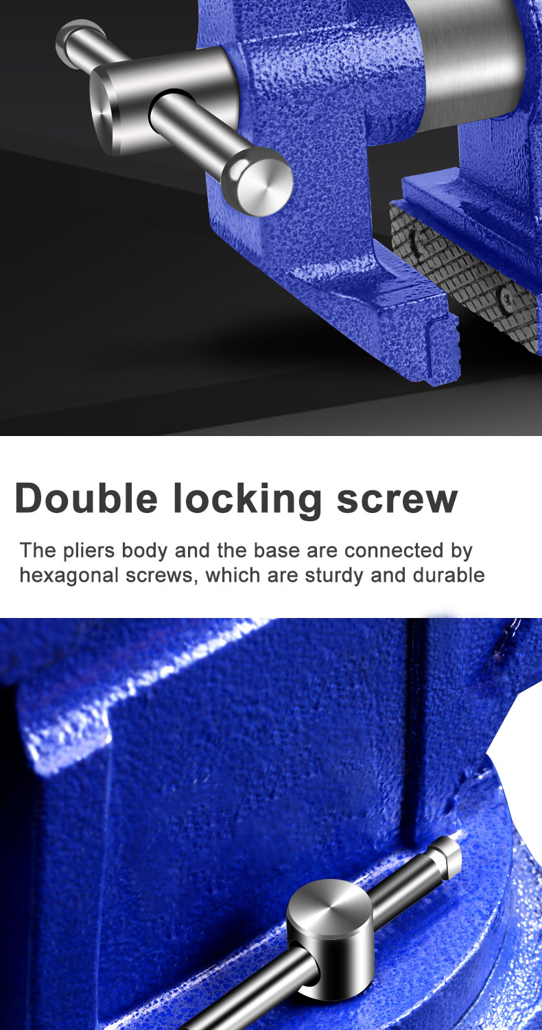 【High Quality】Heavy Duty Bench Vise Clamp 360° rotating cast iron bench ...