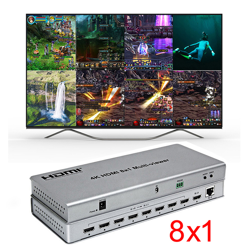 4K HDMI Multi-viewer Switch 8x1 HDMI 8 Channel Video Seamless Switch ...
