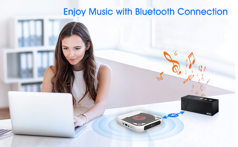 Portable CD Player, Bluetooth CD Players with Rechargeable Battery for ...