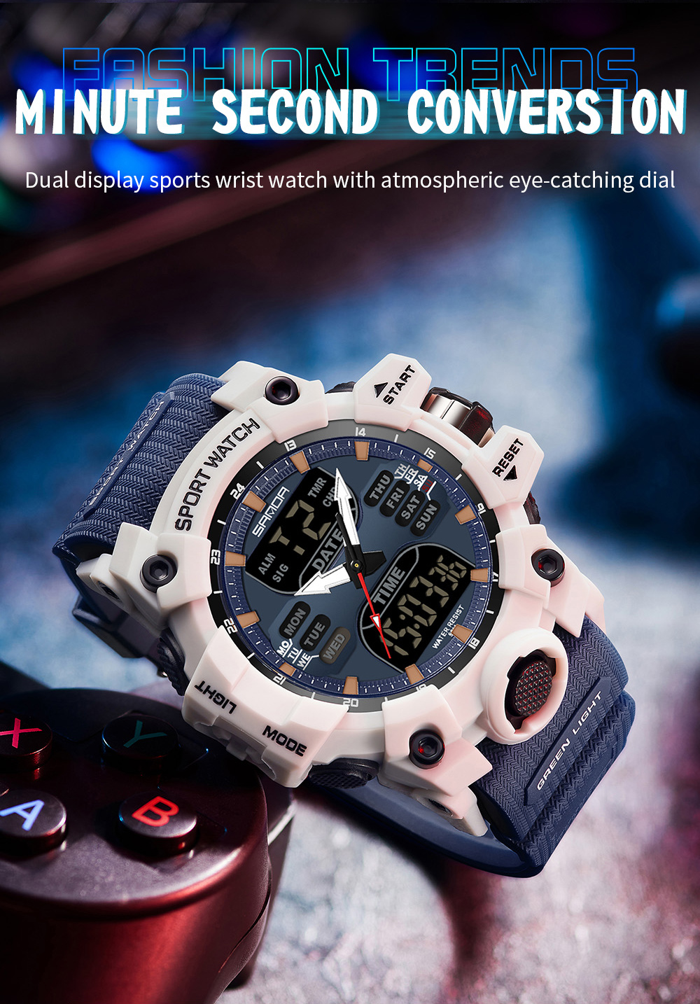 SANDA 6126 Luxury Brand Men Watches 50M Waterproof Sports Military ...
