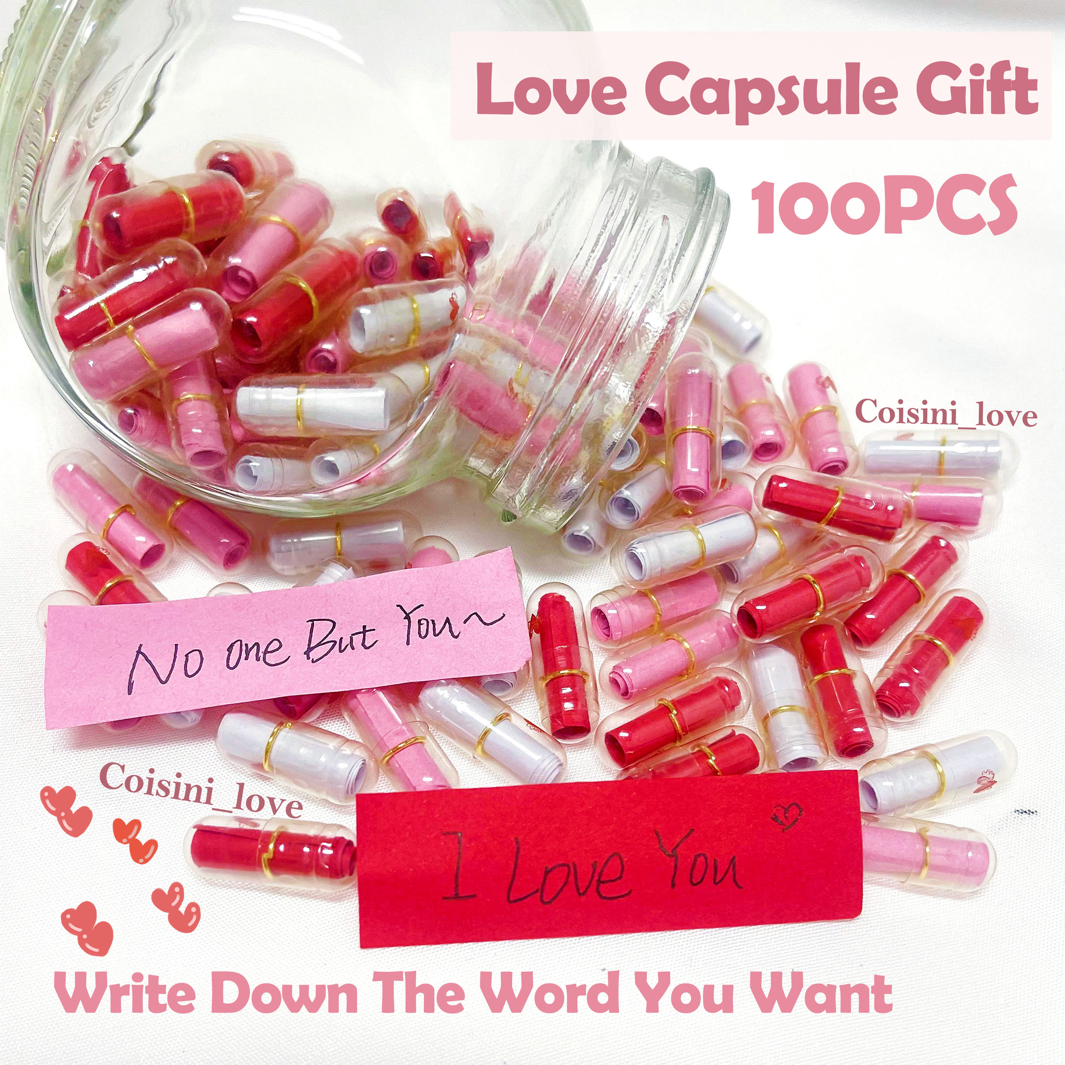 [Coisíní] 100Pcs Mini Capsules DIY Small Note Love Letter 5 Style Paper ...