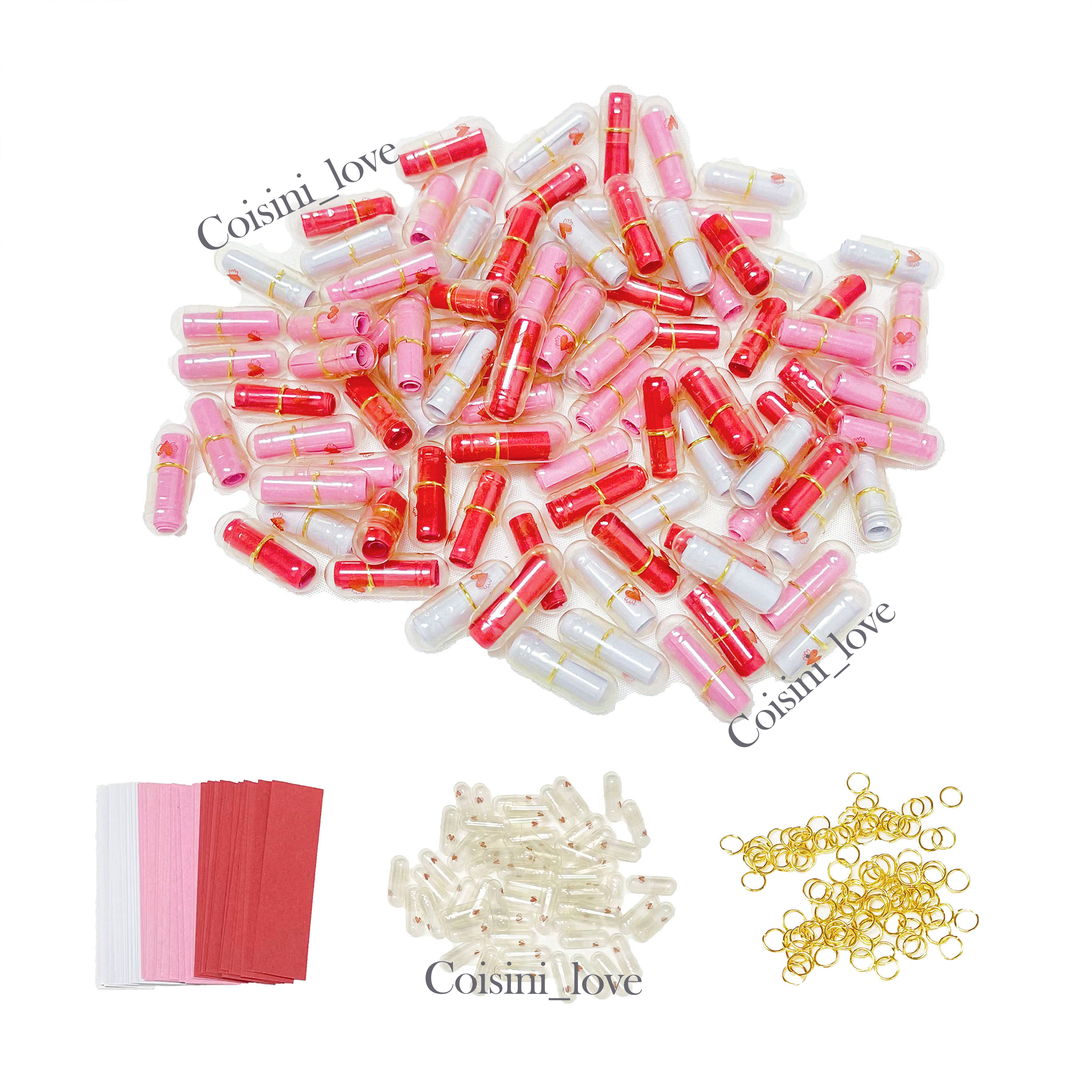 [Coisíní] 100Pcs Mini Capsules DIY Small Note Love Letter 5 Style Paper ...