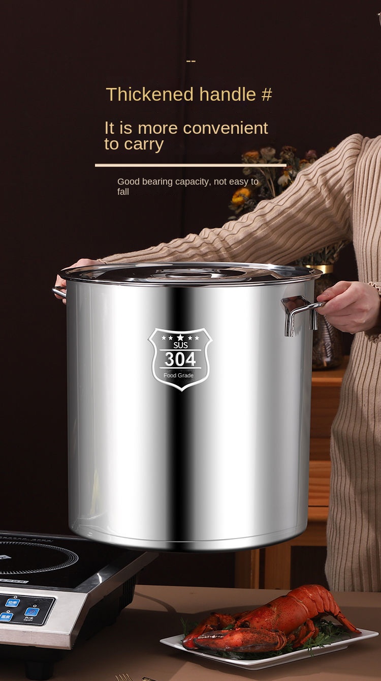 304 Stainless Steel Pot Large Capacity Storage Bucket Commercial Soup ...