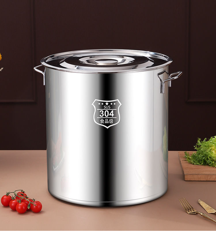 304 Stainless Steel Pot Large Capacity Storage Bucket Commercial Soup ...