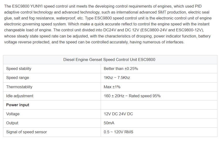 Esc9800 Diesel Engine Generator Speed Controller Original Engine ...
