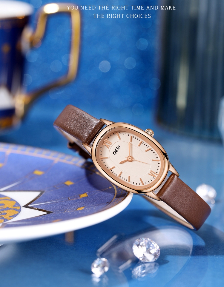 Gedi 2023 New Women's Watch Fashion Oval Small Light Luxury Belt Watch ...