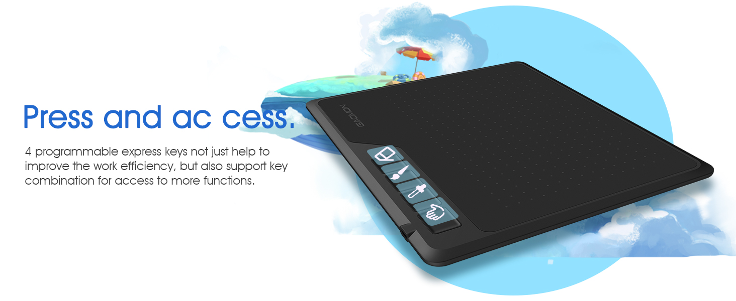 GAOMON S620 Graphics Tablet 6.5 x 4 Inches Pen Tablet with 4 Express ...