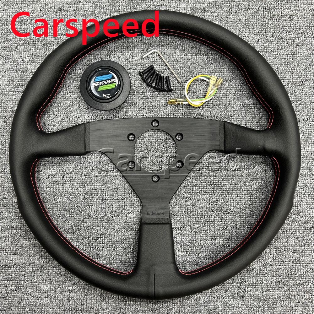 14inch/350mm MOMO V1 Style Spoon Sports Leather Drift Sport Car Steering Wheel | Shopee Philippines