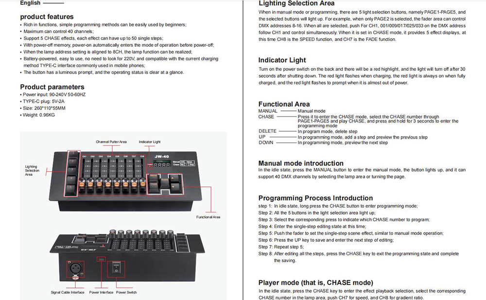 Lighting Key MA Button Mini DMX 512 Battery Controller Portable to Move ...