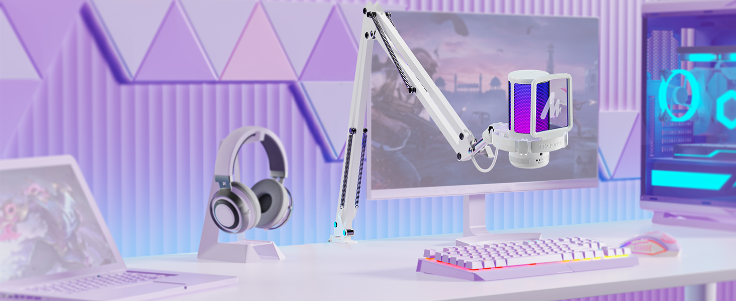 Maono DGM20S RGB USB Microphone Gaming Mic Condenser Mic RGB Mic Noise ...