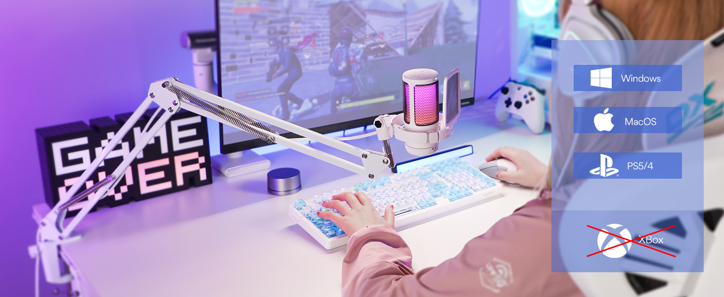 Maono DGM20S RGB USB Microphone Gaming Mic Condenser Mic RGB Mic Noise ...