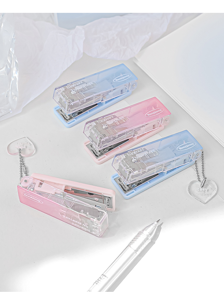 Mr. Paper stapler Clear macaron gradient Little fresh ins wind Cute ...