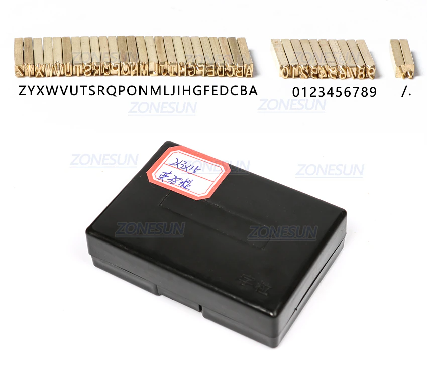 ZONESUN 3mm 4mm Character Set of Coding Machine Letter Number Symbol ...
