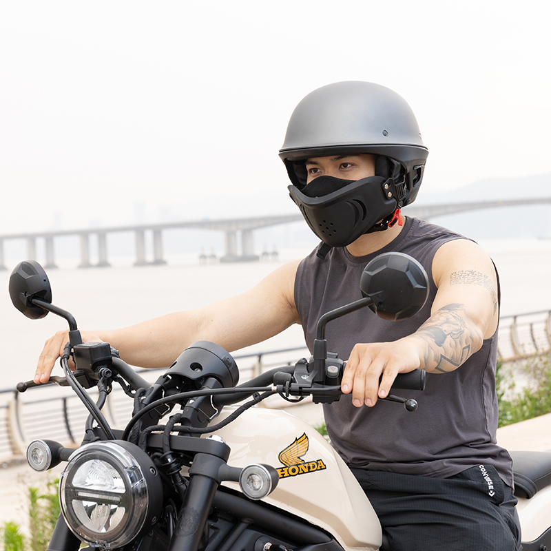 Motorcycle retro helmet, hoodlum helmet, gang full cover helmet ...