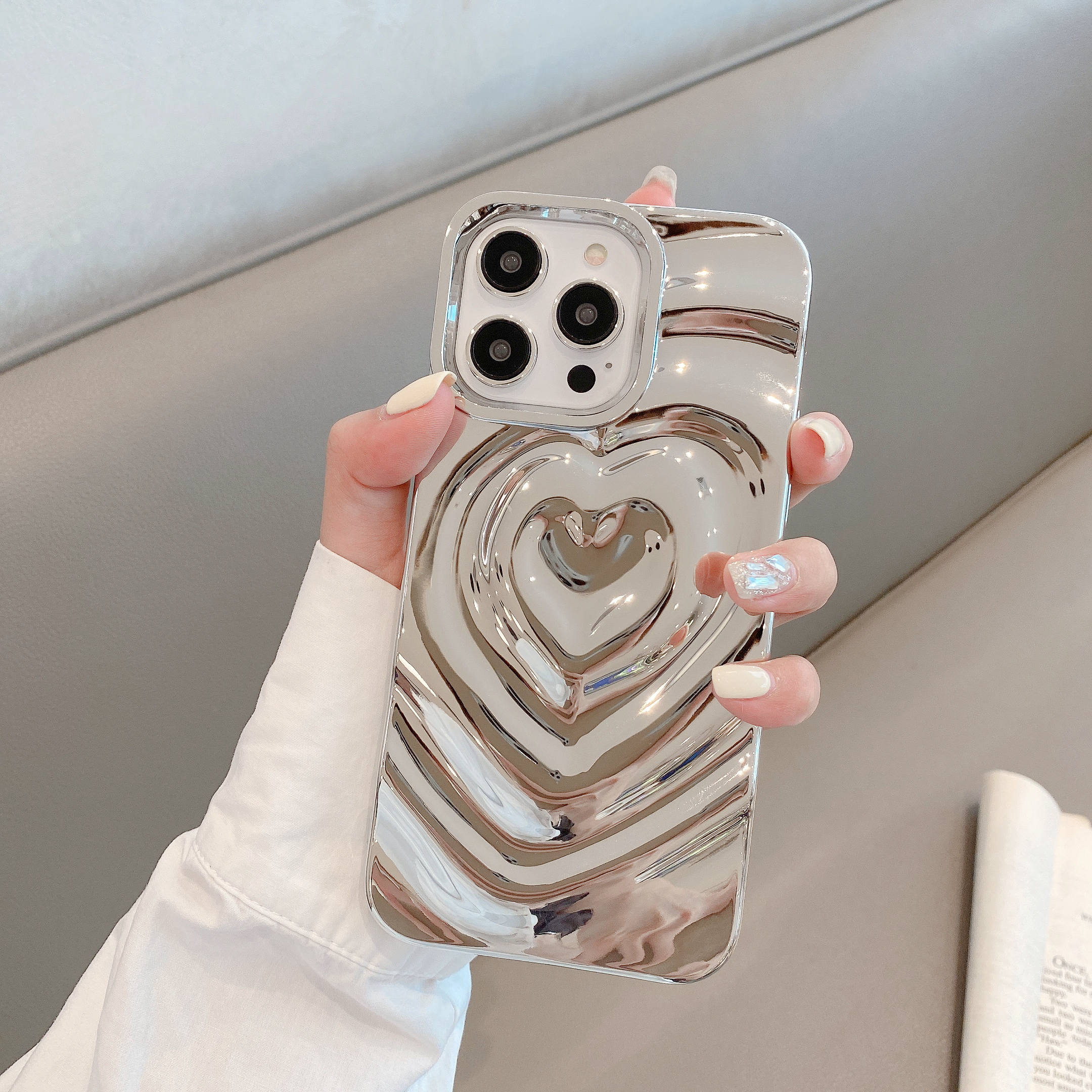 3D love flash pink Case for iPhone 14promax 14 13 12 Pro MAX Creative TPU Soft anti drop soft ...