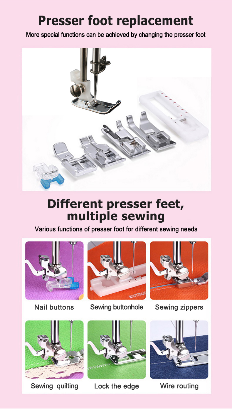 MIDOO Sewing Machine 20 Stitches Portable Electric Sewing Machine Home ...