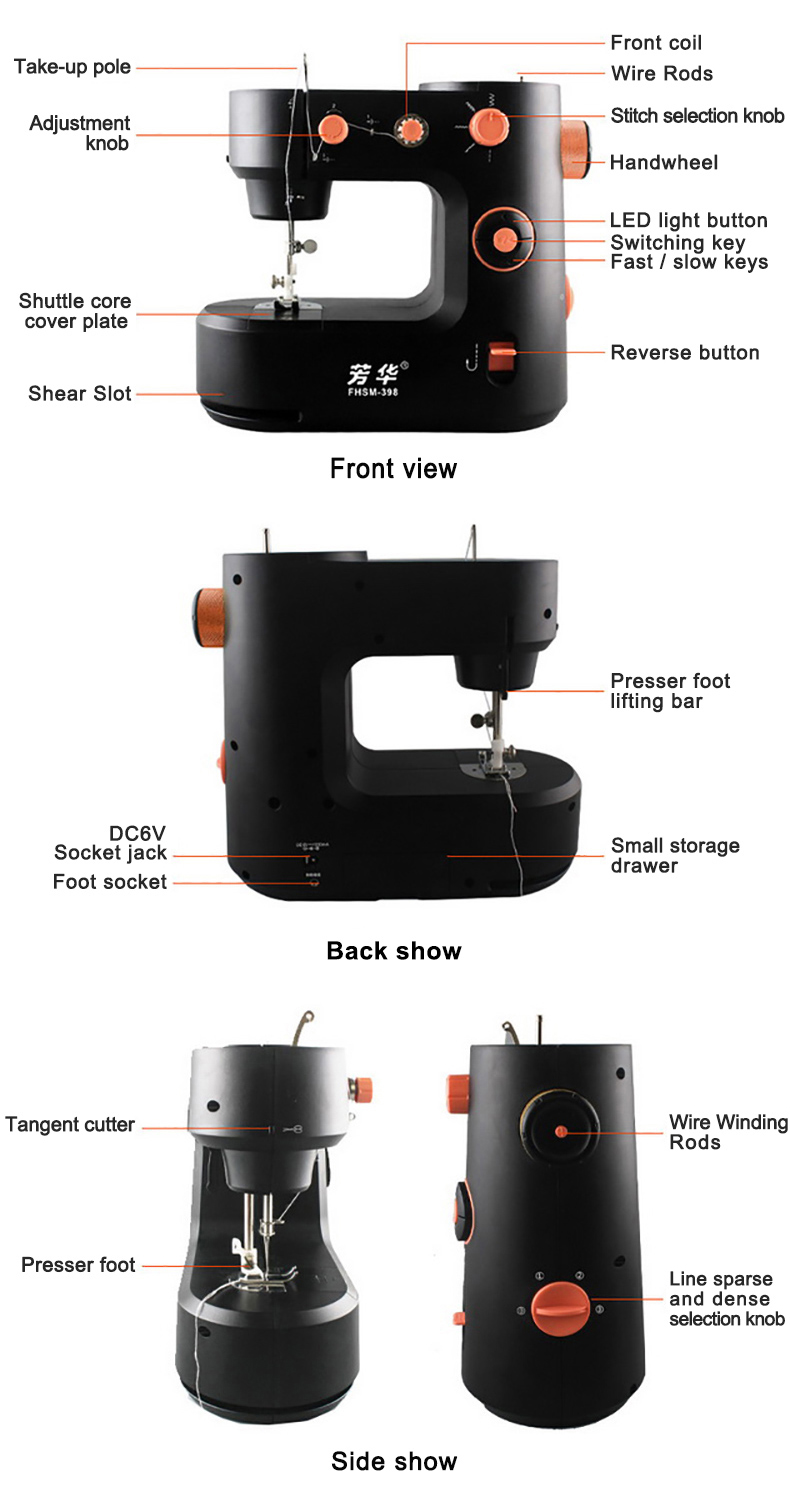 MIDOO Sewing Machine 20 Stitches Portable Electric Sewing Machine Home ...
