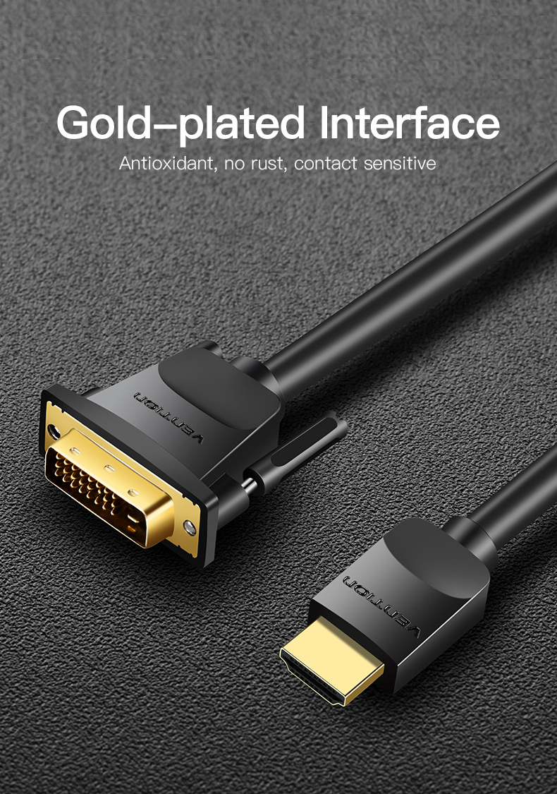 Vention Hdmi To Dvi Cable Bi Directional Dvi D 24 1 Male Support 1080p