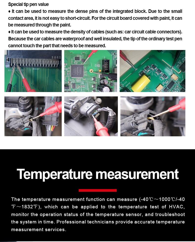 UNI-T Digital Automotive Multimeter Car UT105+ UT107+ AC DC Current ...