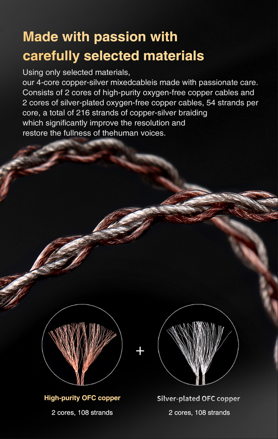 TRN RedChain Silver-Plated Copper With Mic Upgrade Earphone Cable For ...