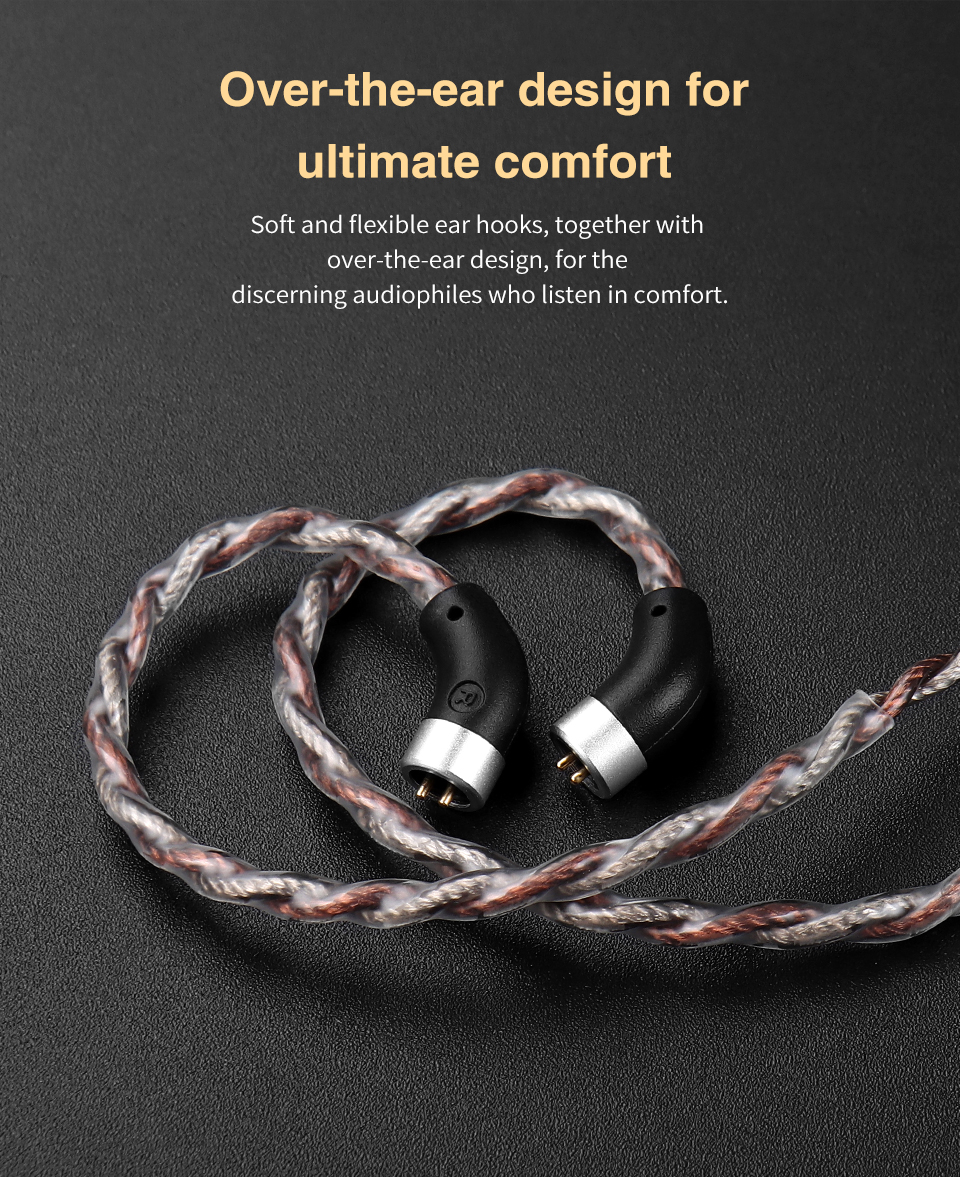 TRN RedChain Silver-Plated Copper With Mic Upgrade Earphone Cable For ...