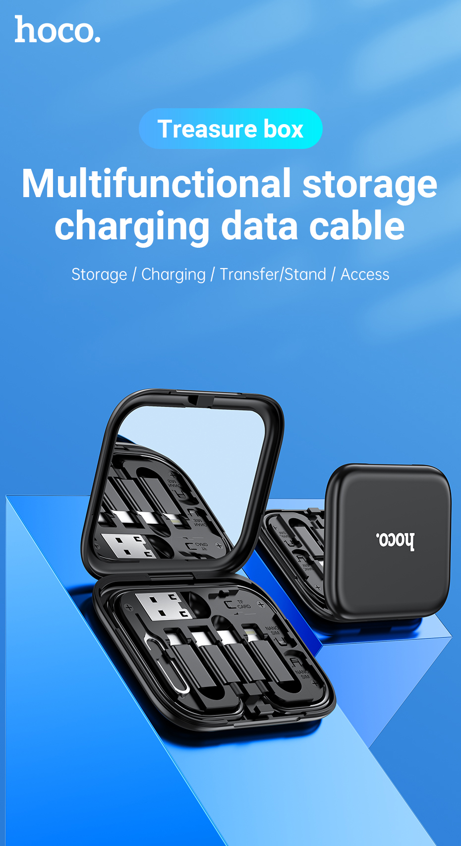 HOCO U114 3A USB Charger Cable USB C to Type C Fast Charging with Micro ...