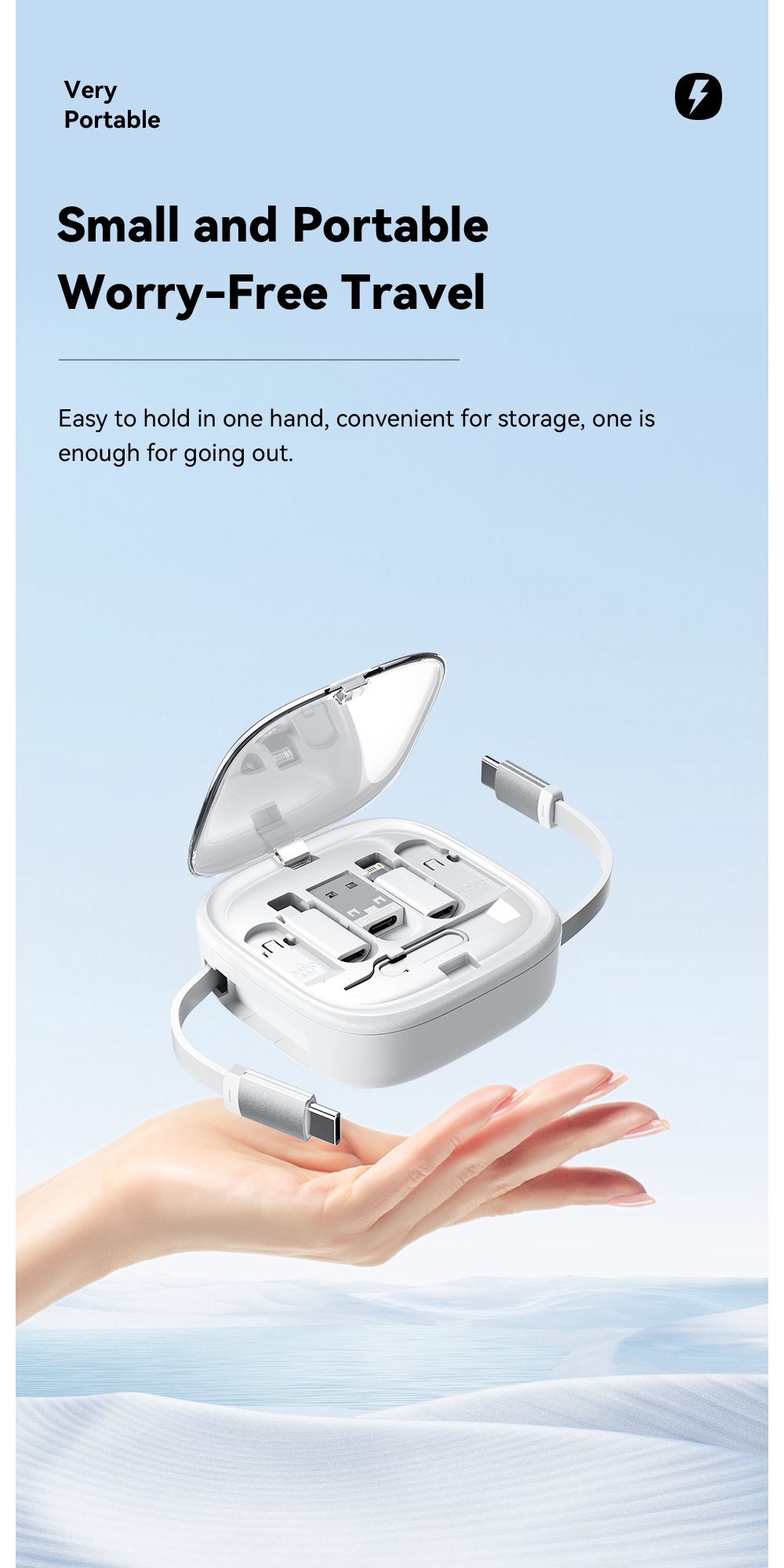 Essager 60w 6 In 1 Otg Multifunctional Retractable Cord Storage Box ES ...