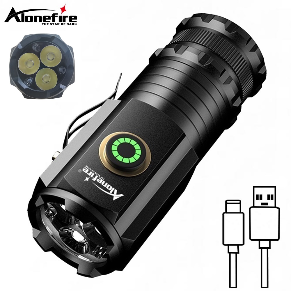 Alonefire X23 Super Bright Mini LED Flashlight Rechargeable Waterproof ...