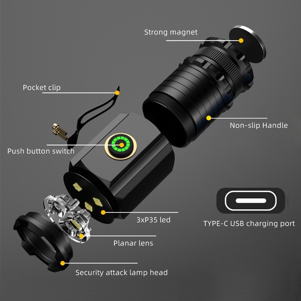 Alonefire X23 Super Bright Mini LED Flashlight Rechargeable Waterproof ...