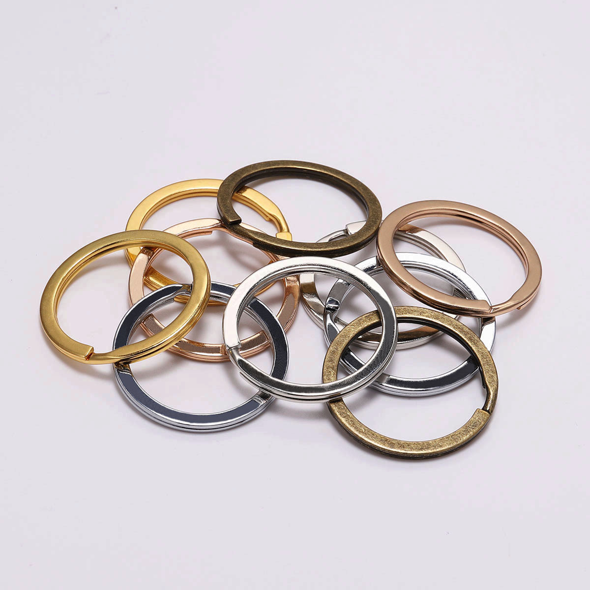 St.kunkka Round Key Ring - Gold/SilverMetal Pendant Circle Connector ...