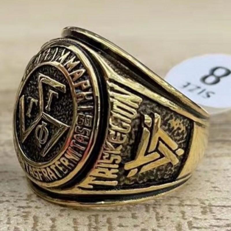 Stainless Steel Triskelion Tau Gamma Phi Ring for Men Size 6-15 ...