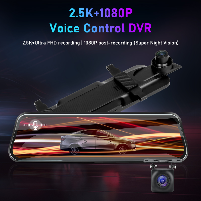 Jansite 10 Inch in Car DVR 2.5K+1080P High Definition Dash Cam Voice ...