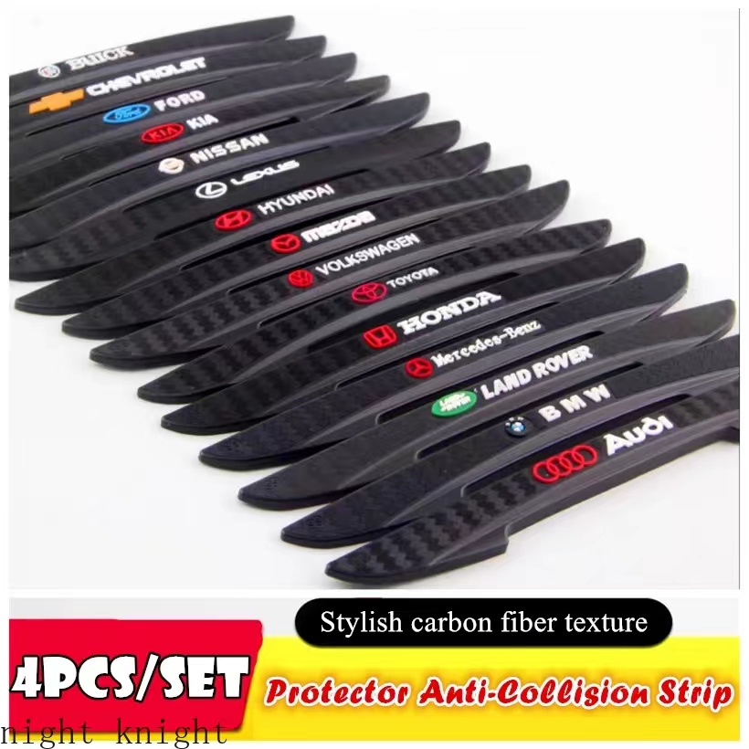 4pcs Car Door Scratch Protector Sticker Car Crash Barriers Door Guard ...