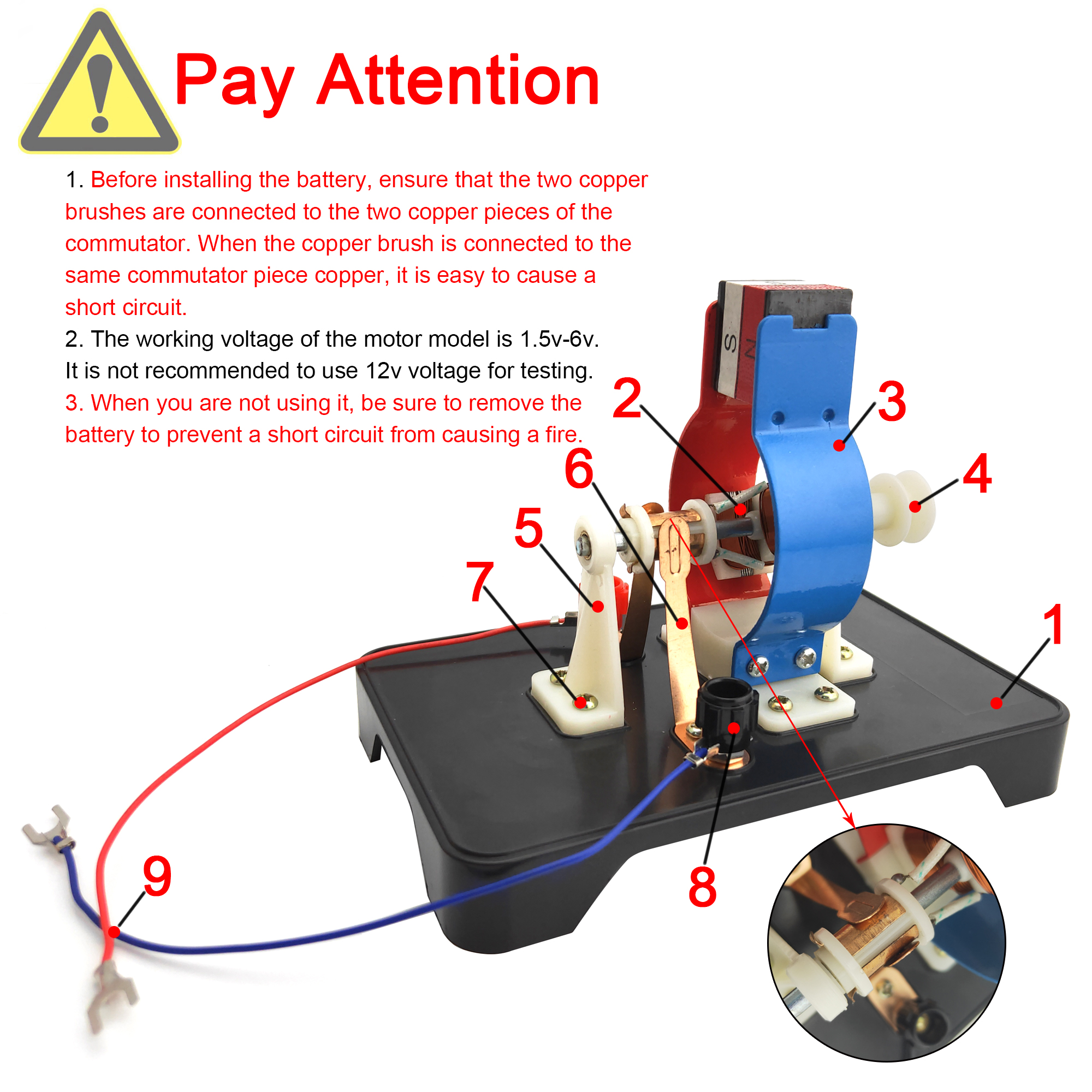 DIY Simple Electric Motor DC Motors Model Assemble Kit for School Labs ...