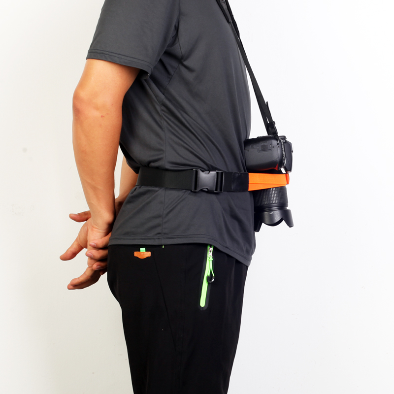 BIZOE Camera Waist Belt Strap Adjustable Lens Tube Belt Black Orange ...